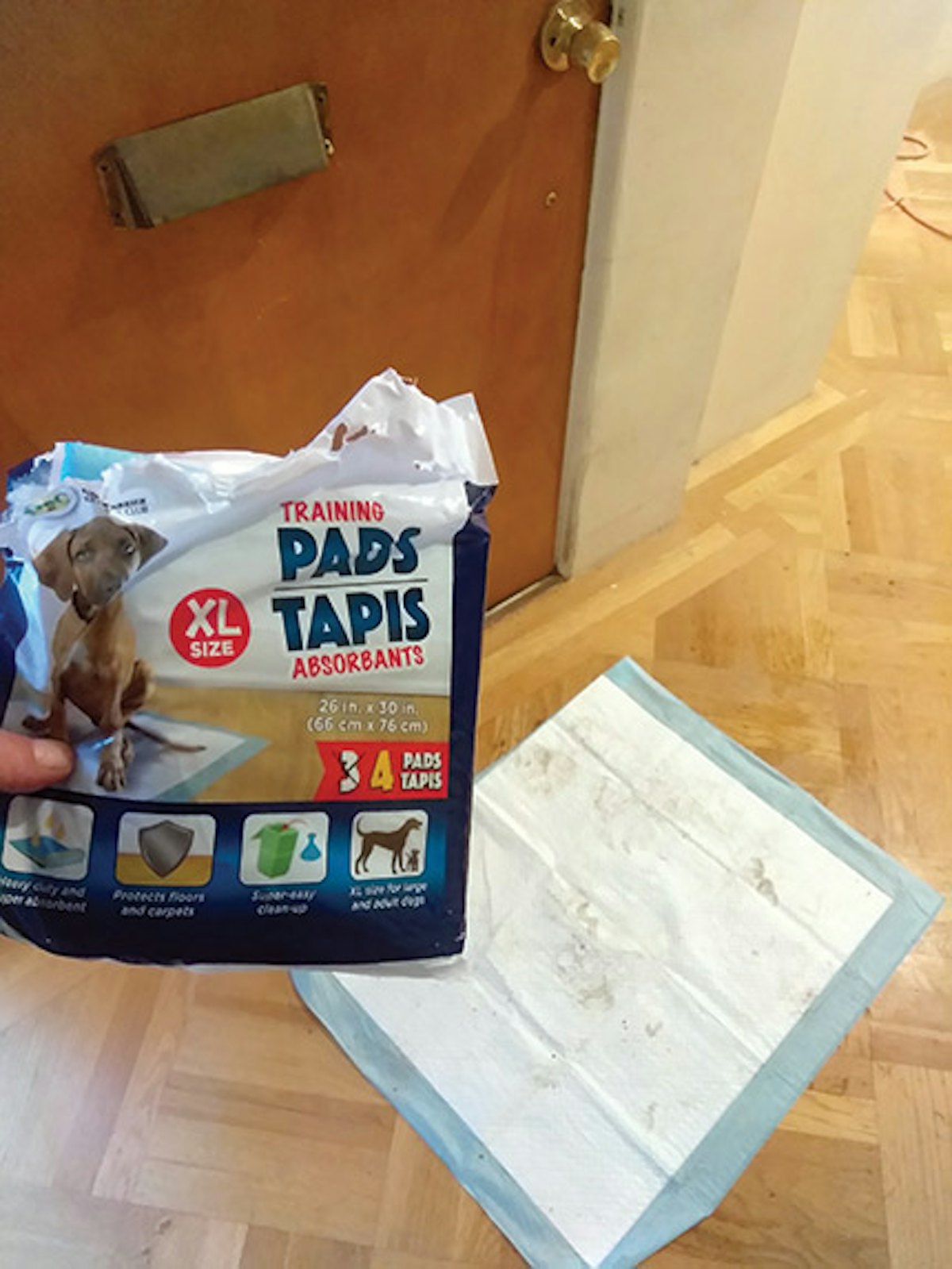 Trick of the Trade: Dollar Store Puppy Pads Protect Floors | Wood Floor ...