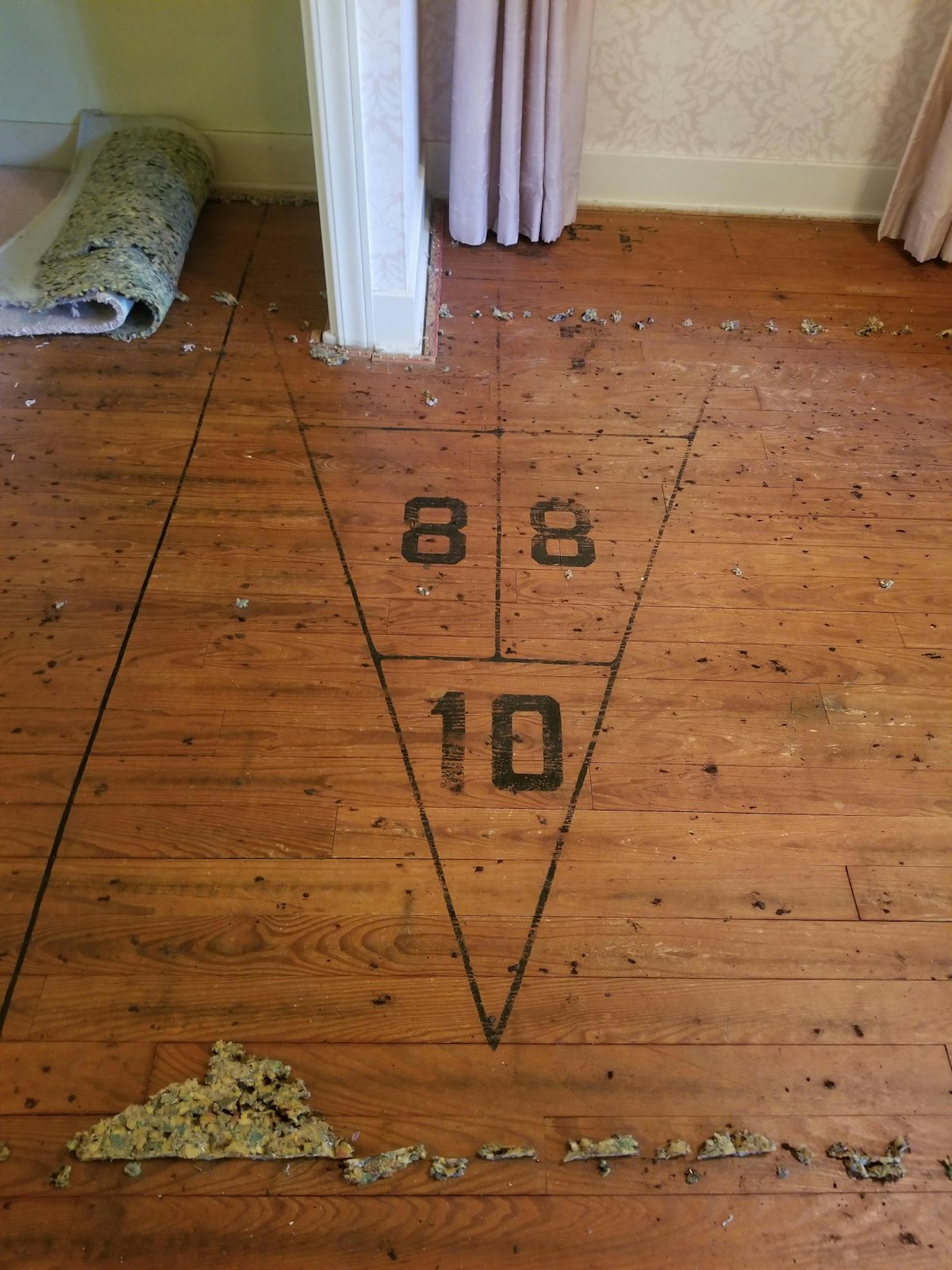 Couple Scores a Wood Floor Shuffleboard Under Pink ’80s Carpet | Wood ...