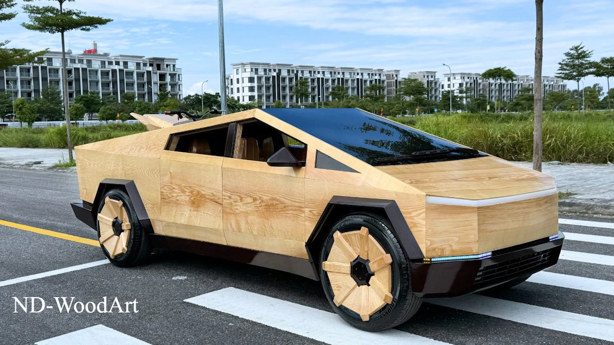 Woodworker Builds Wooden Replica of Tesla Cybertruck | Wood Floor Business