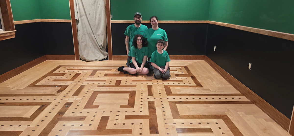 Leveling Up a Game Room With a Wood Floor Pac-Man Maze | Wood Floor ...